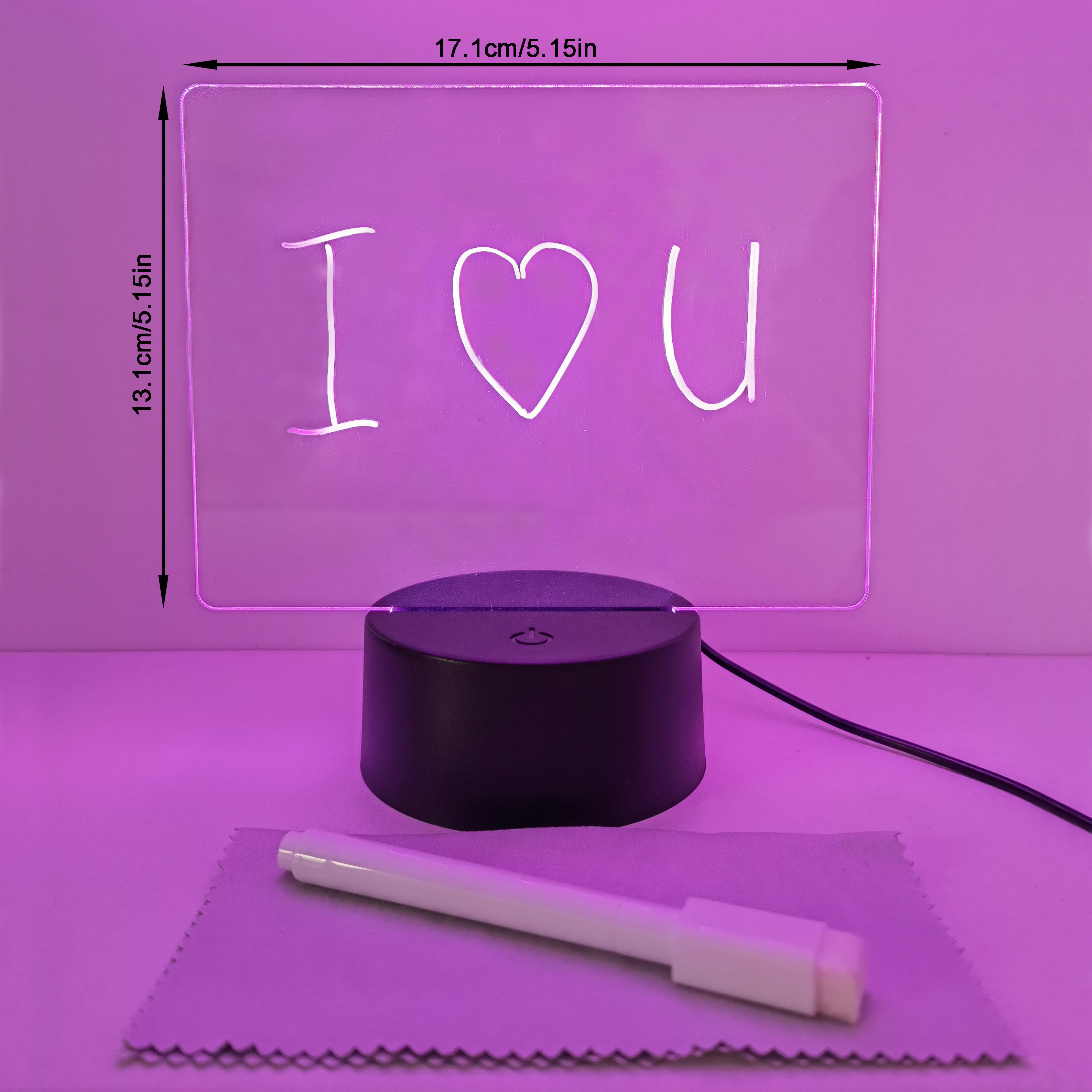 1pc 7 Colors Changeable 3d Note Board Creative Led Night Light Touch ...