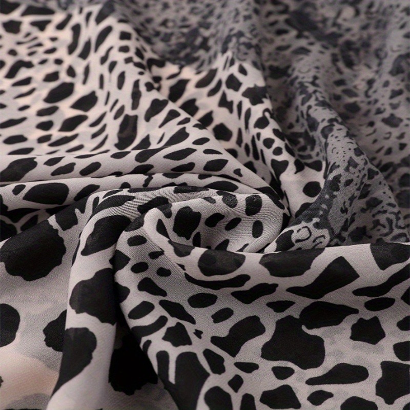 Color Block Leopard Print Scarf Breathable Casual Shawl - Temu Netherlands