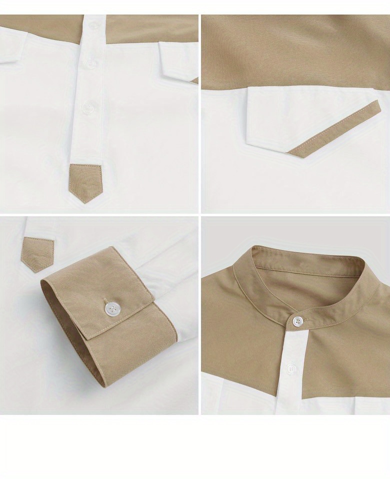 men's long sleeve color block ethnic religion - Temu Ireland