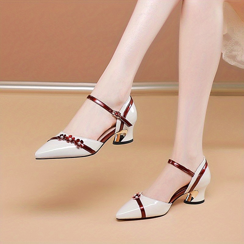 decor chunky heels elegant point toe - Temu Canada