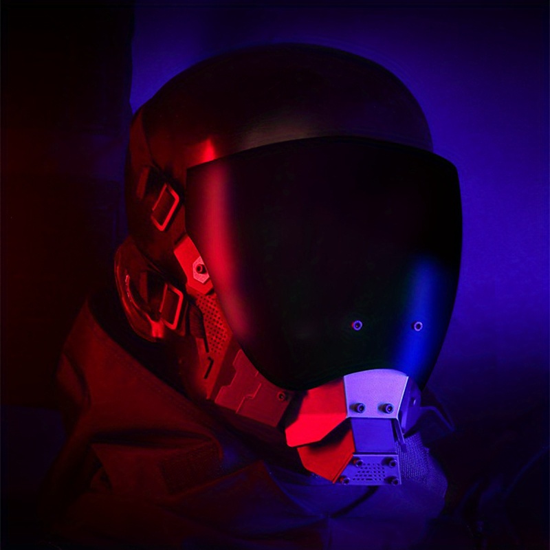 Cyberpunk Mask Men Costume Full Face Cool Mask Halloween Party ...