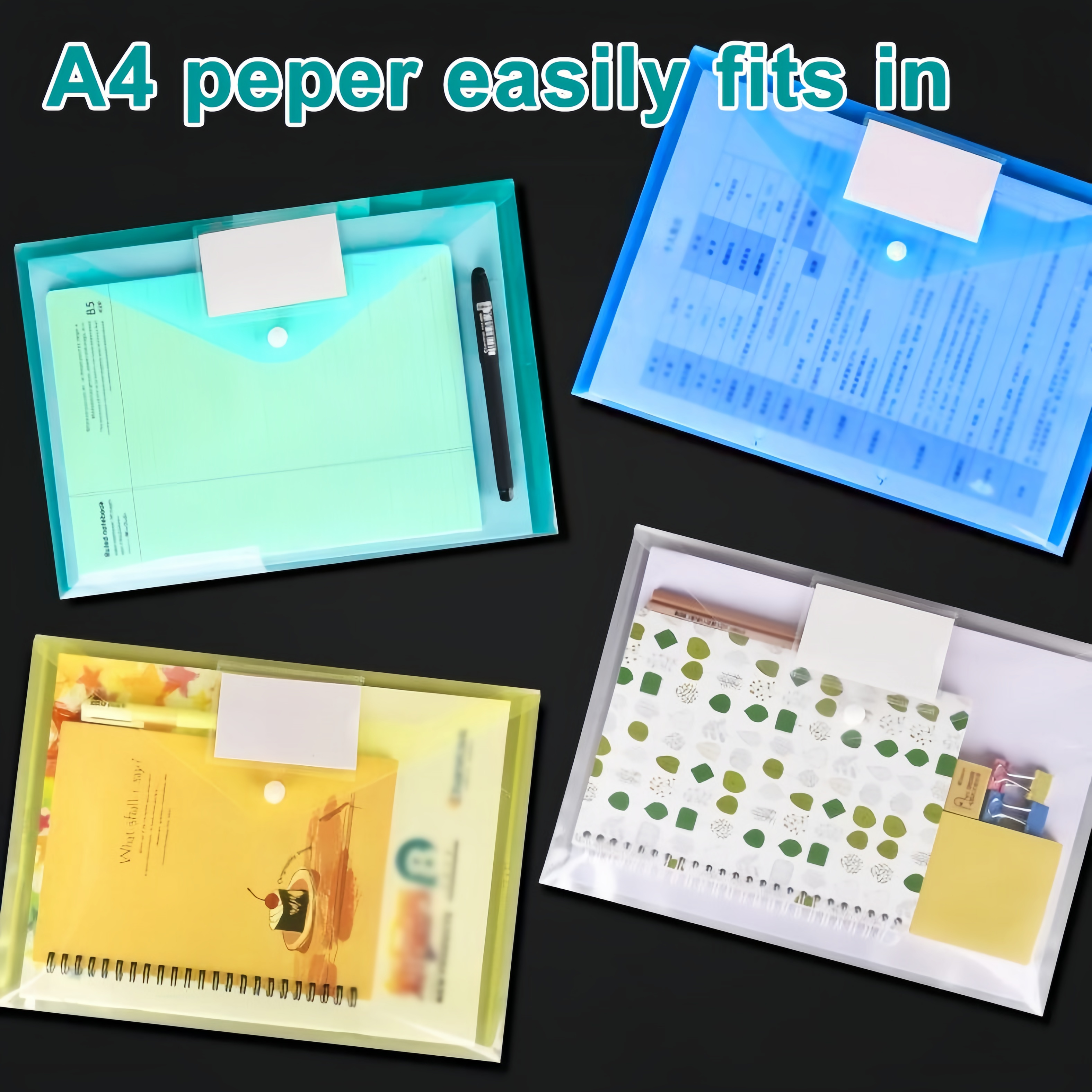 Plastic File Folder Set A4 Size 5 - Temu