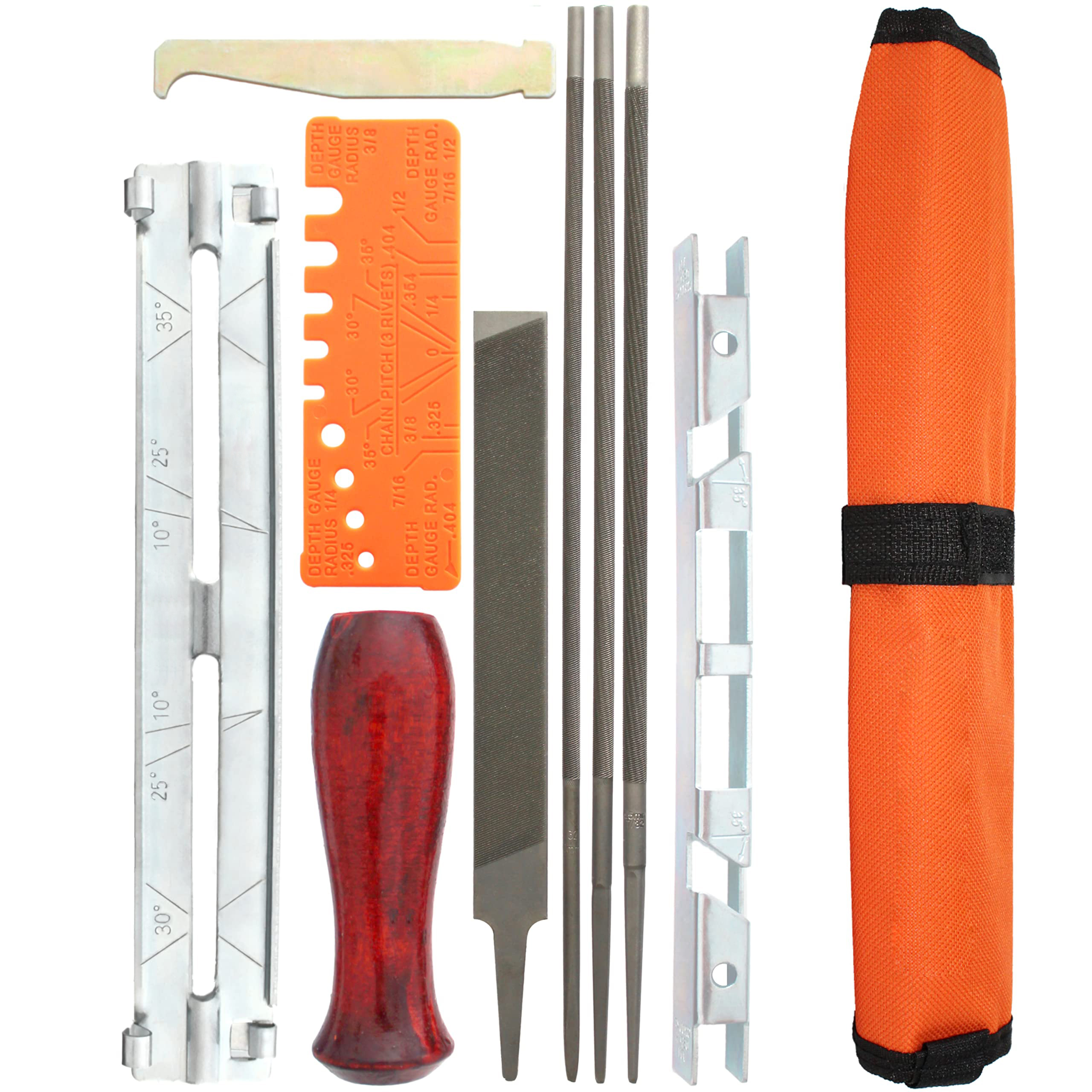 Chainsaw Sharpener File Kit Round Files Wood Handle Tool - Temu