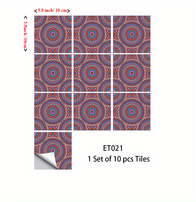 Комплект от 10 винтидж 3d мраморни бохемски стикери за тухла Temu Bulgaria