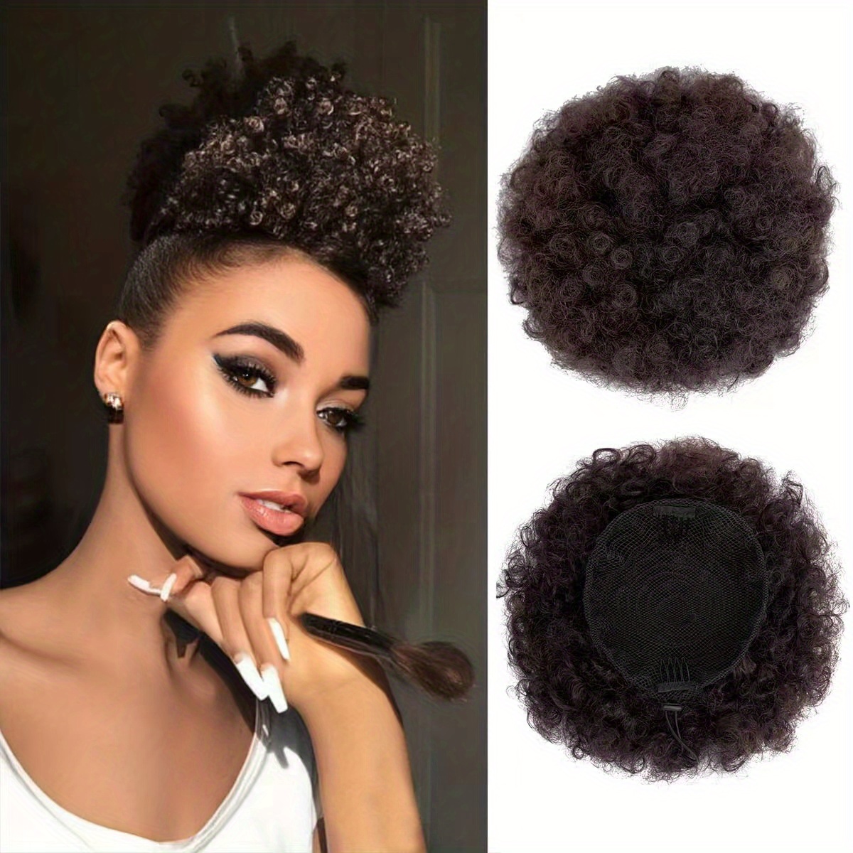 Afro Puff Drawstring Ponytail Extensions Synthetic Short - Temu Norway