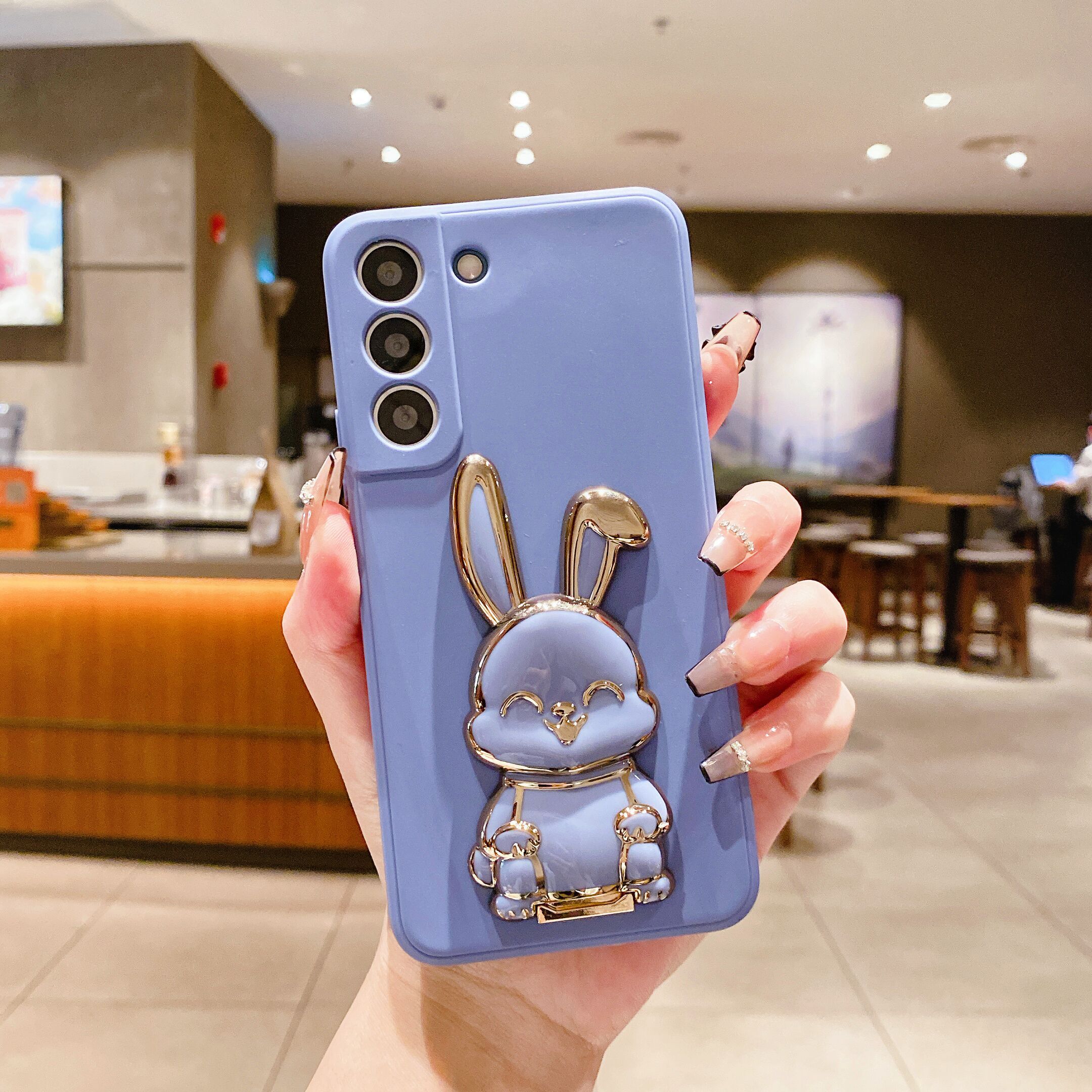 Phone A Cute Rabbit Stand Soft Silicone Tpu Phone - Temu United Kingdom