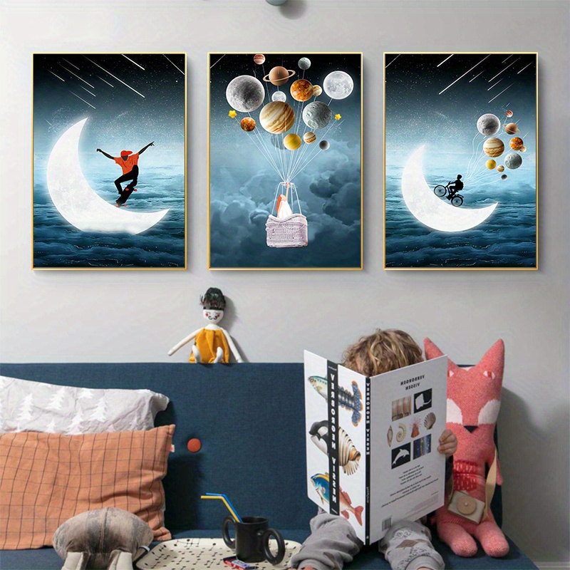 planets extralunar space picture art poster canvas - Temu