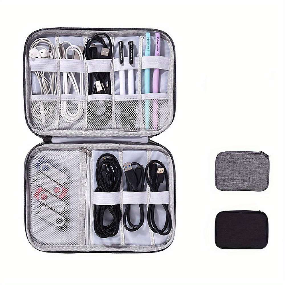 Minimalist Versatile Data Cable Storage Bag Travel Zipper - Temu