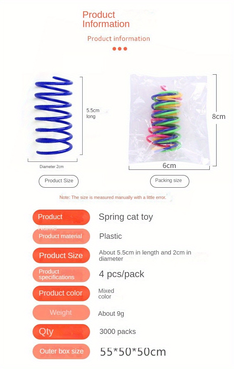 Pet Cat Self playing Toy Plastic Color Spring Jumping - Temu New Zealand