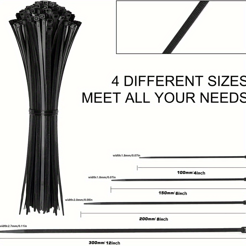 Cable Ties Heavy Duty Plastic Ties 50 Lbs Tensile Strength - Temu ...