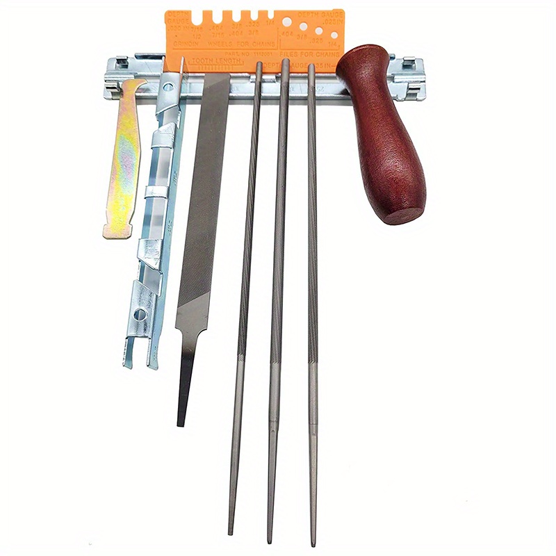 Chainsaw Sharpener File Kit Round Files Wood Handle Tool - Temu