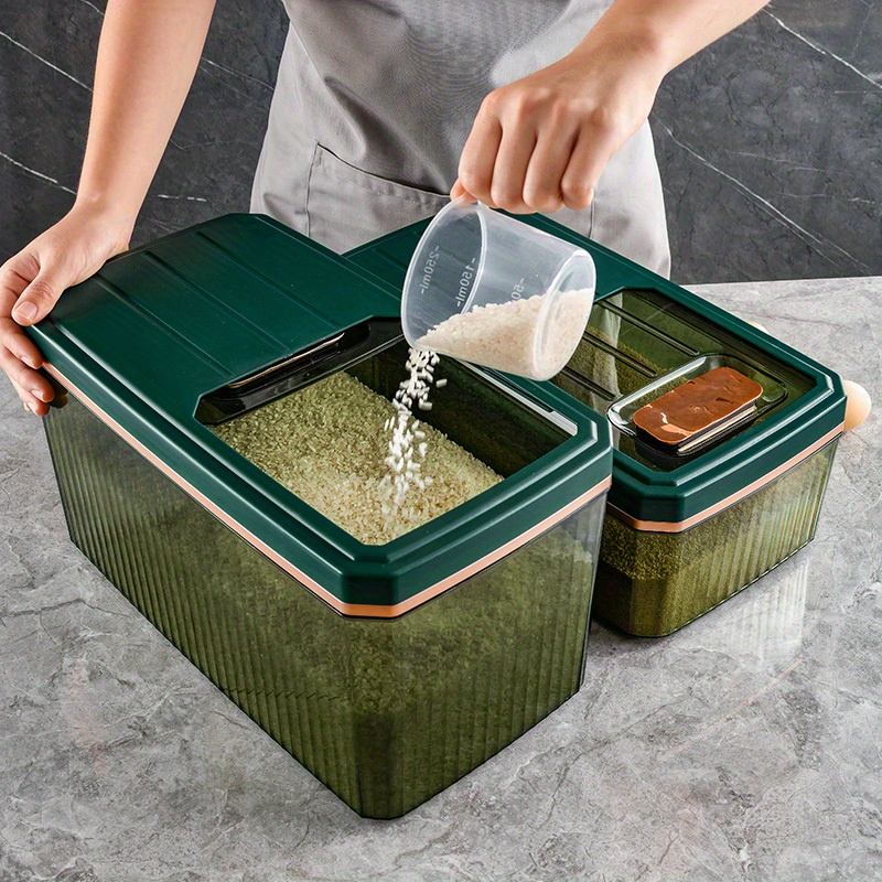 Rice Bucket Clear Large Capacity Cereal Container Moisture - Temu ...