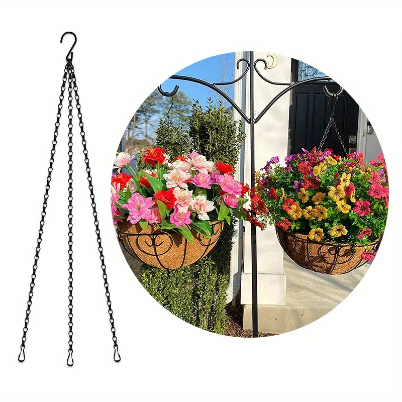 3セット、植物用吊り下げチェーン、黒吊り下げ植物チェーン、金属製吊り下げバ チェーン3点、鳥の餌箱、 ー、ランタン、装飾品用 226インチ