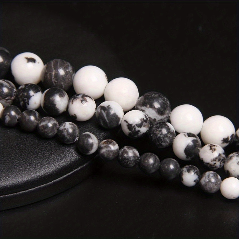 Natural Black White Zebra Jasper Natural Stone Loose Beads - Temu ...