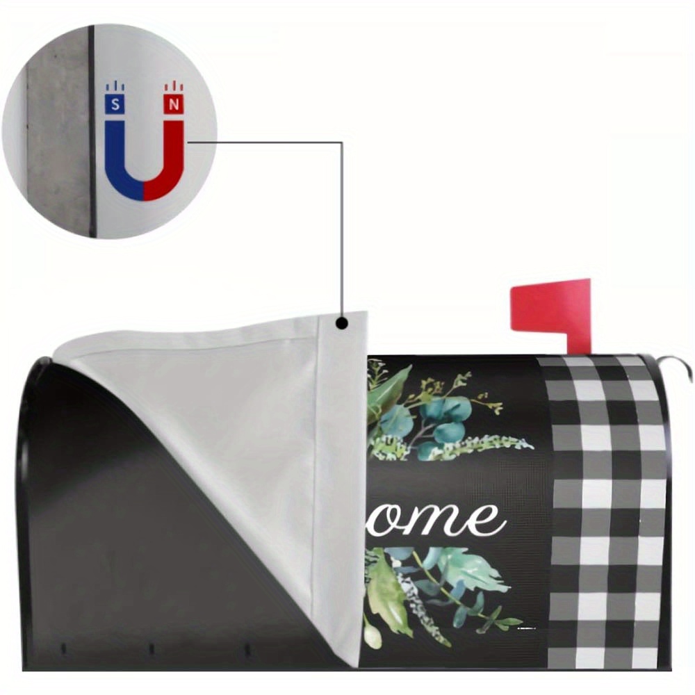 Welcome Guests A Stylish Buffalo Plaid Leaf Magnetic Mailbox - Temu Canada