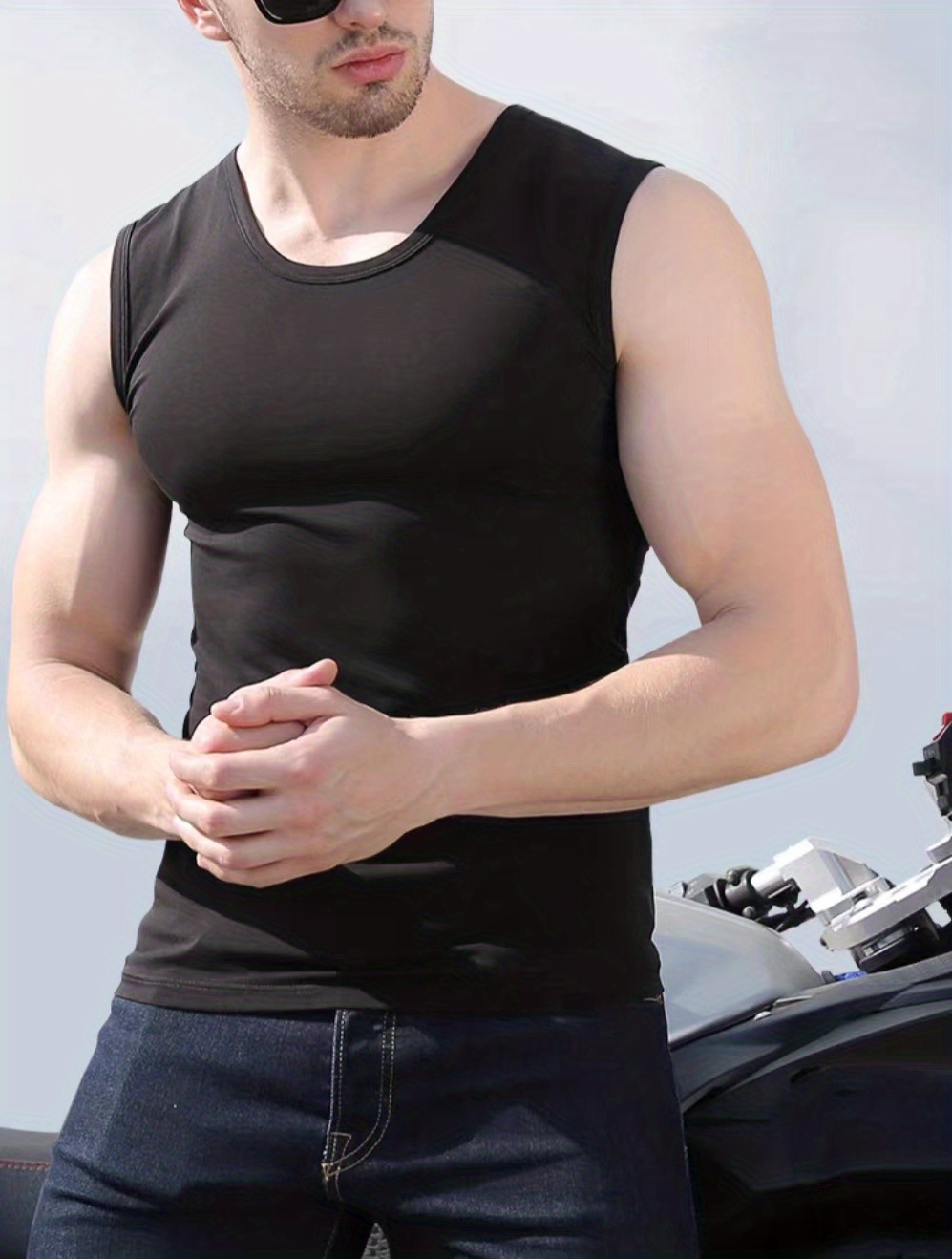 Men's Breathable Comfortable High Elastic Vest Home Sleep - Temu United ...