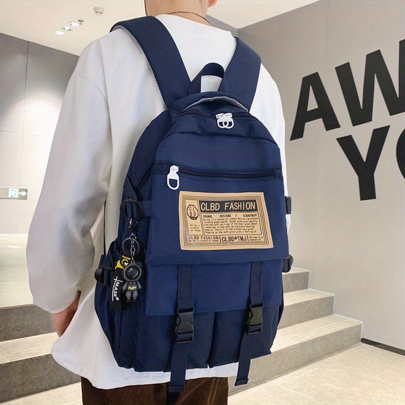 casual large capacity letter patch backpack fashion student - Temu Denmark