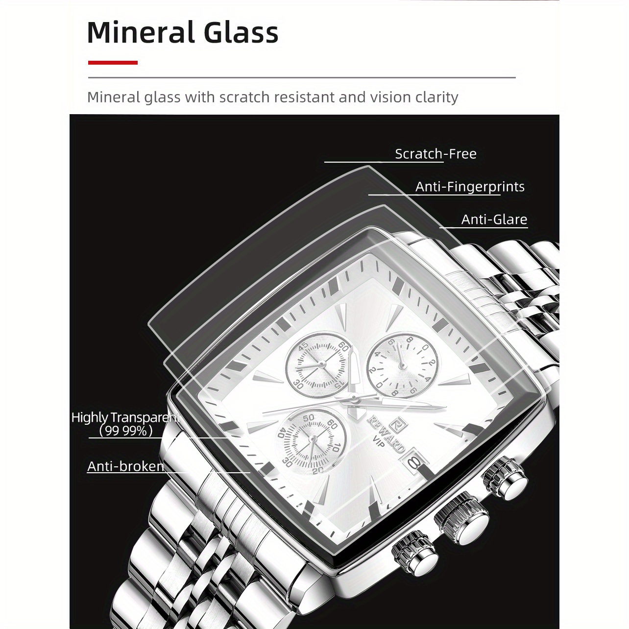 Reward Mens Watches Quartz Wristwatches Business Watch Clock Glow ...