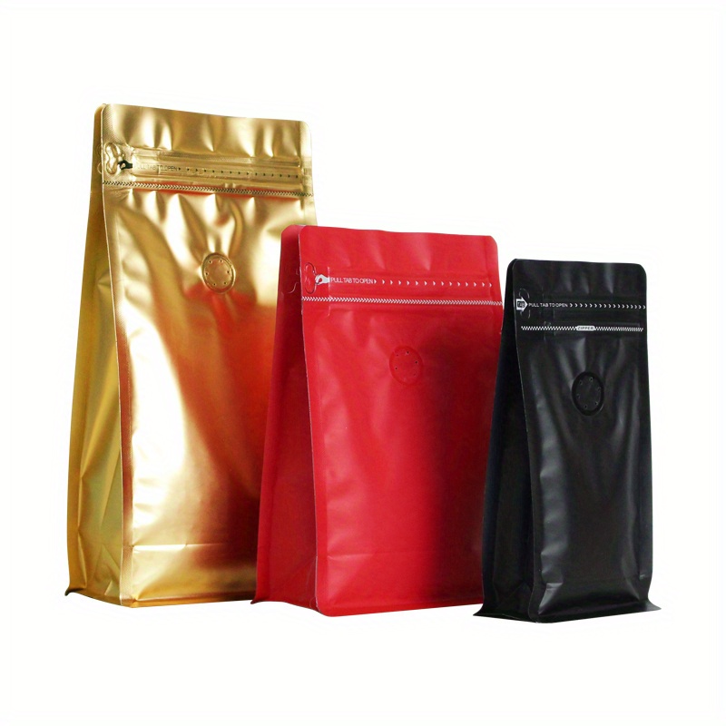 Coffee Beans Packaging Bag Zipper Valve Stands Reseal Bag - Temu United ...