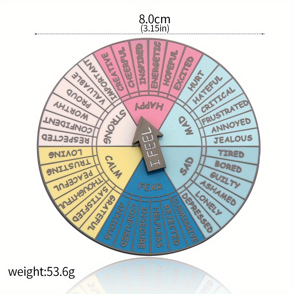 Feelings Wheel Enamel Pin Brooch Social Worker Pins Mood - Temu