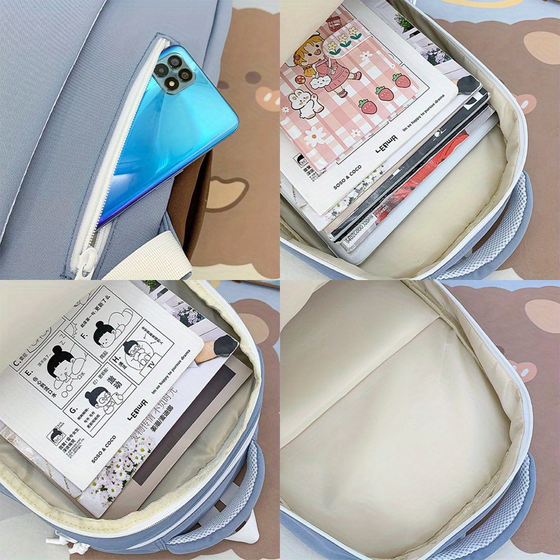 Kawaii Cute Preppy Backpack Large Capacity School Bookbag - Temu New ...