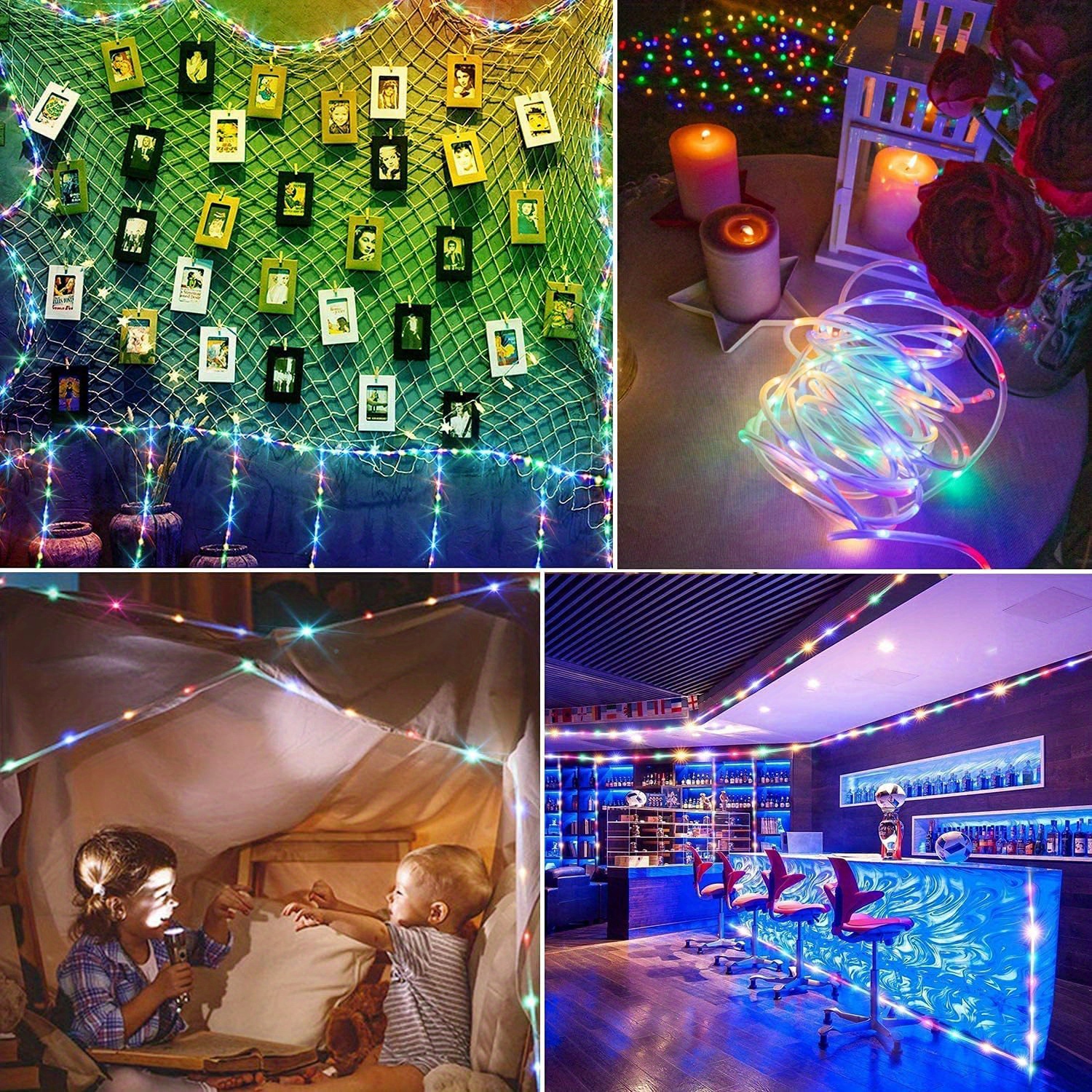 1pc Outdoor Solar Rope Lamp 5m 32m Waterproof Pipe Rope Wreath Fairy ...