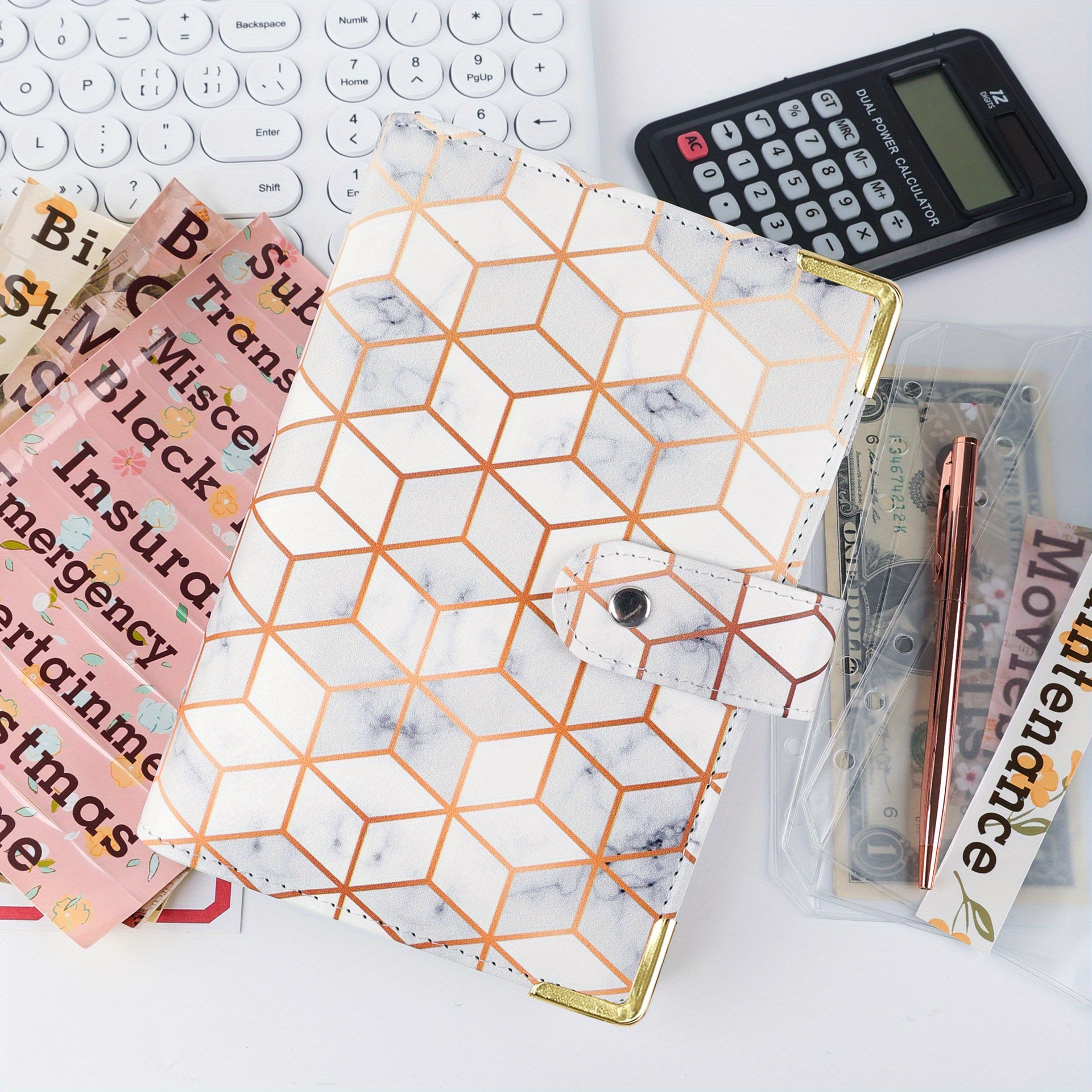 stationary gift set a6 binder budget planner cash leather - Temu Australia