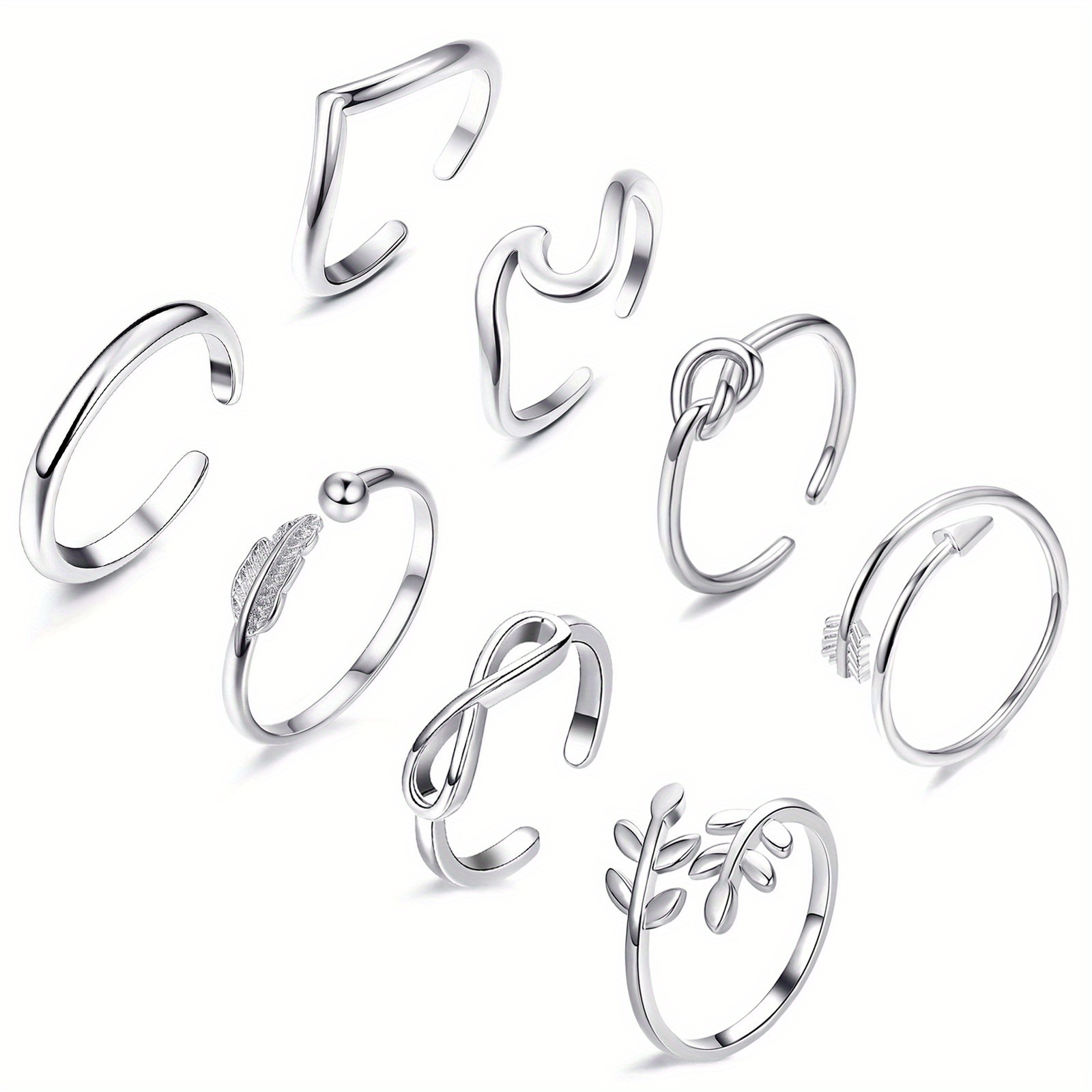 Fashion Stacking Rings Silver Plated Trendy Infinity Knot V - Temu Canada