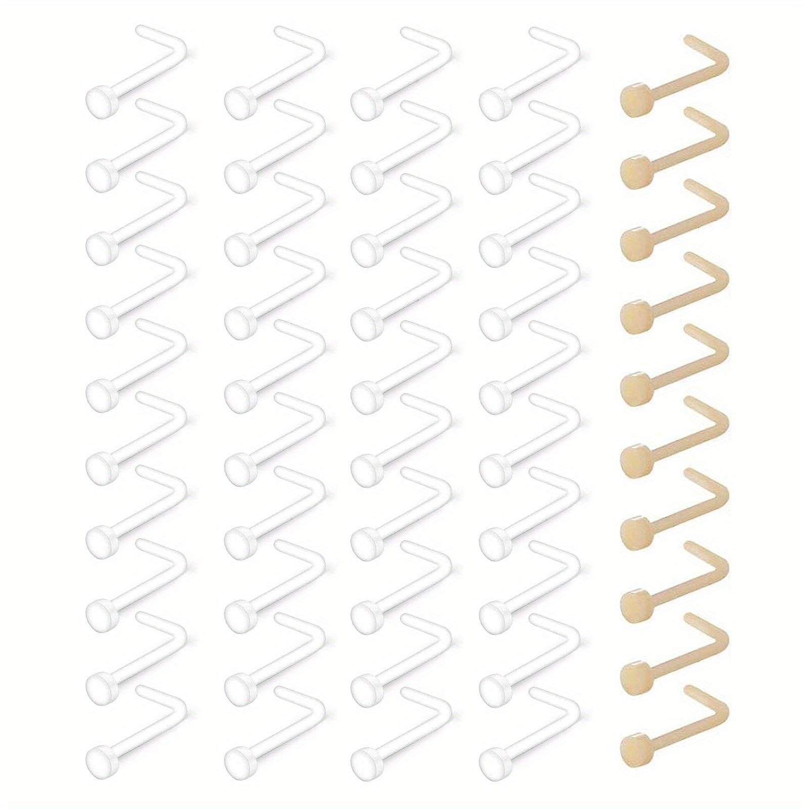 50 Transparent Skin colored Acrylic Nose Studs Large Set - Temu United ...