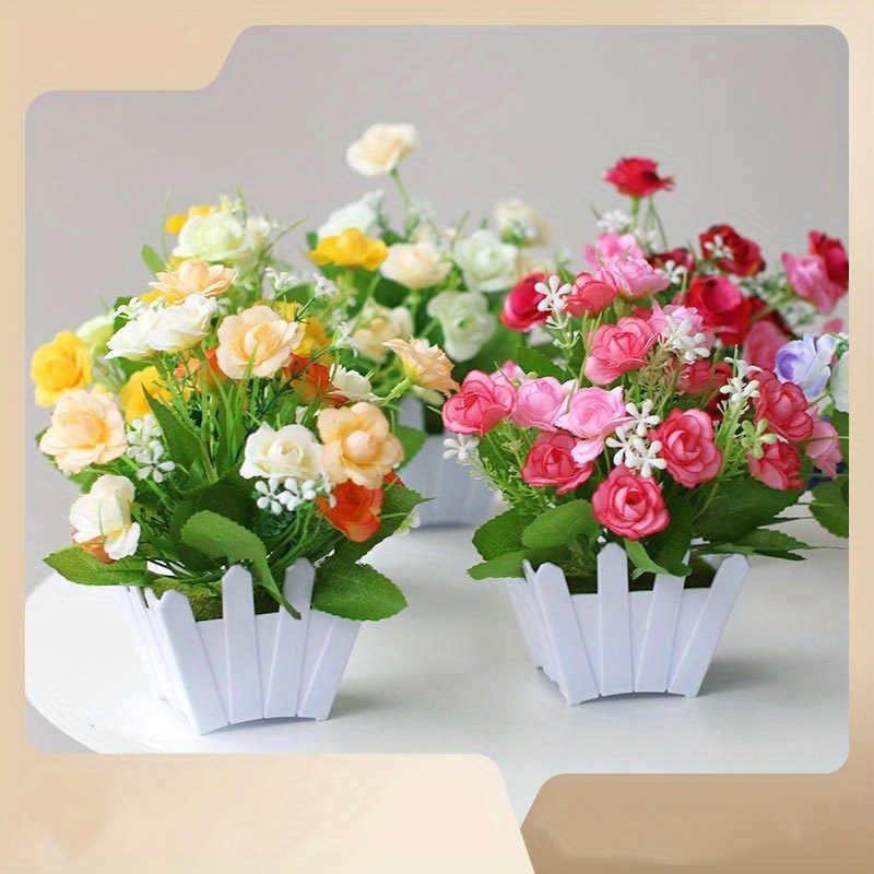 1pc Plastic Artificial Bonsai Realistic Faux Flower Bonsai For Balcony ...