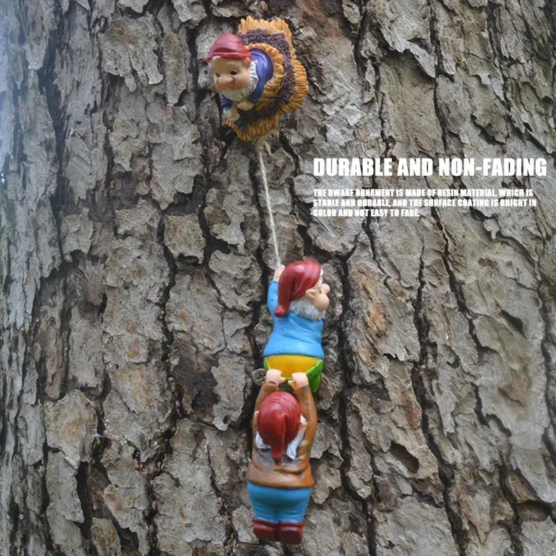 Tree Climbing Gnome Garden Statue Resin Ornament Decoration - Temu