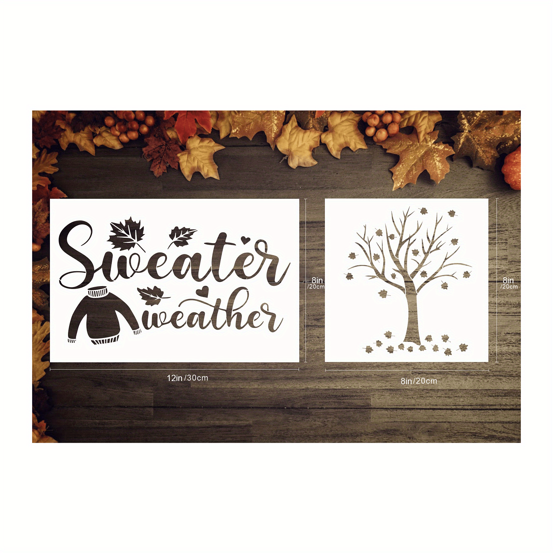 Fall Autumn Stencils Painting Wood Theme Pattern - Temu Australia