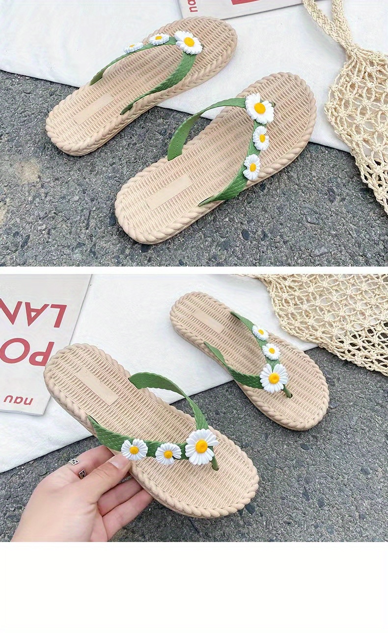 women's daisy decor flip flops fashion espadrille - Temu Canada