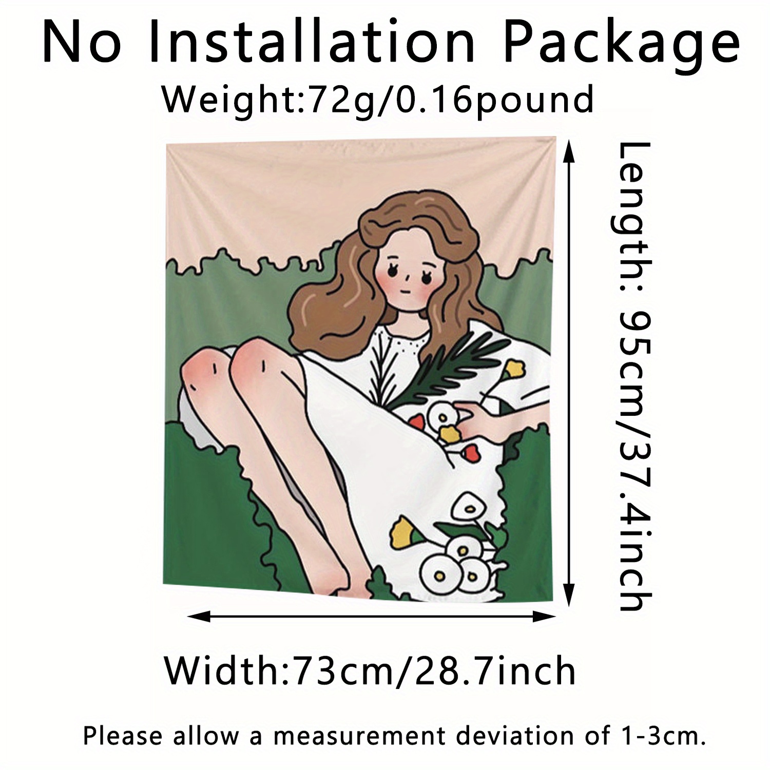 Cute Cartoon Flower Animal Tapestry Polyester Tapestry Wall - Temu Ireland