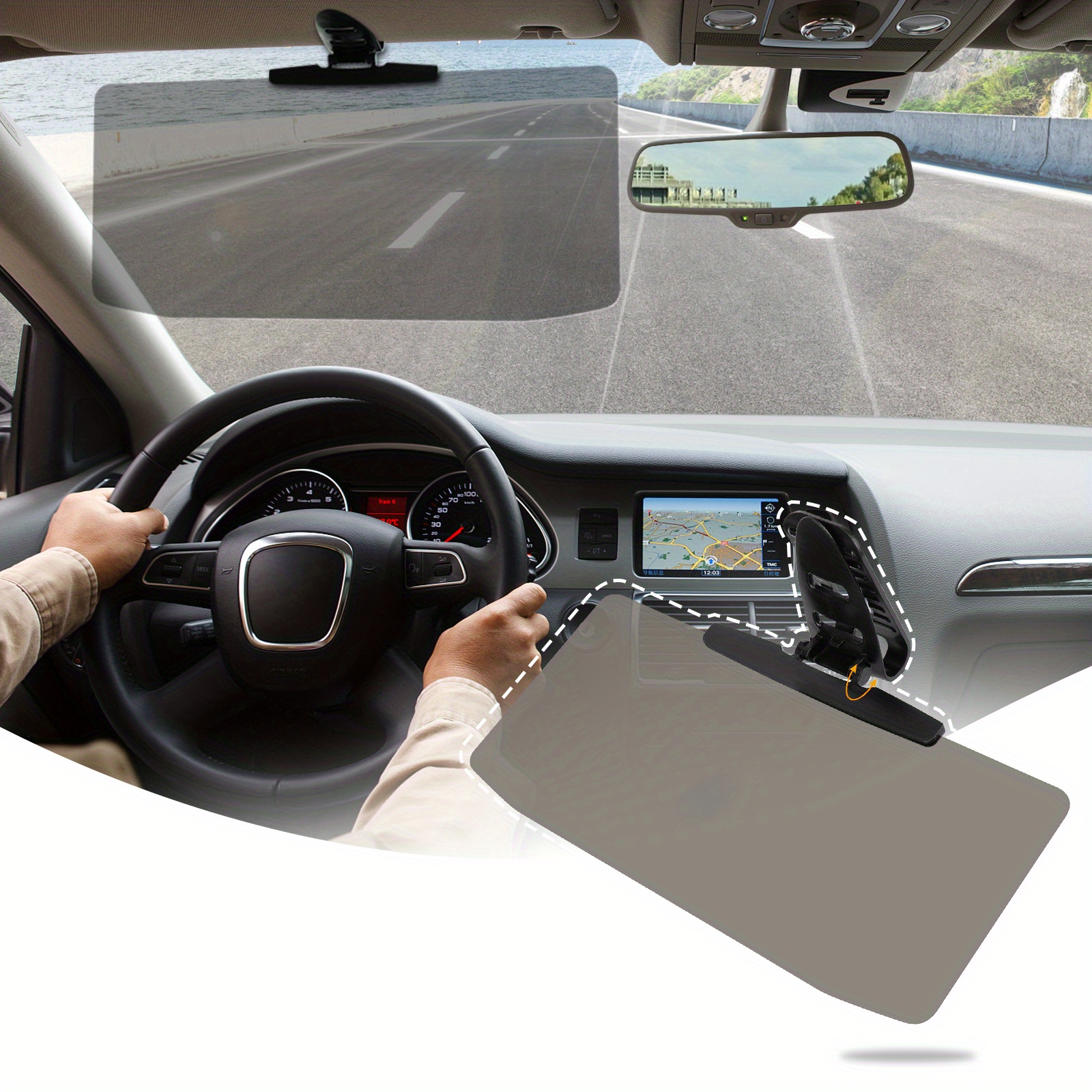 Car Sun Visor Car Anti glare Mirror Car Sun Visor Adjustable - Temu New ...