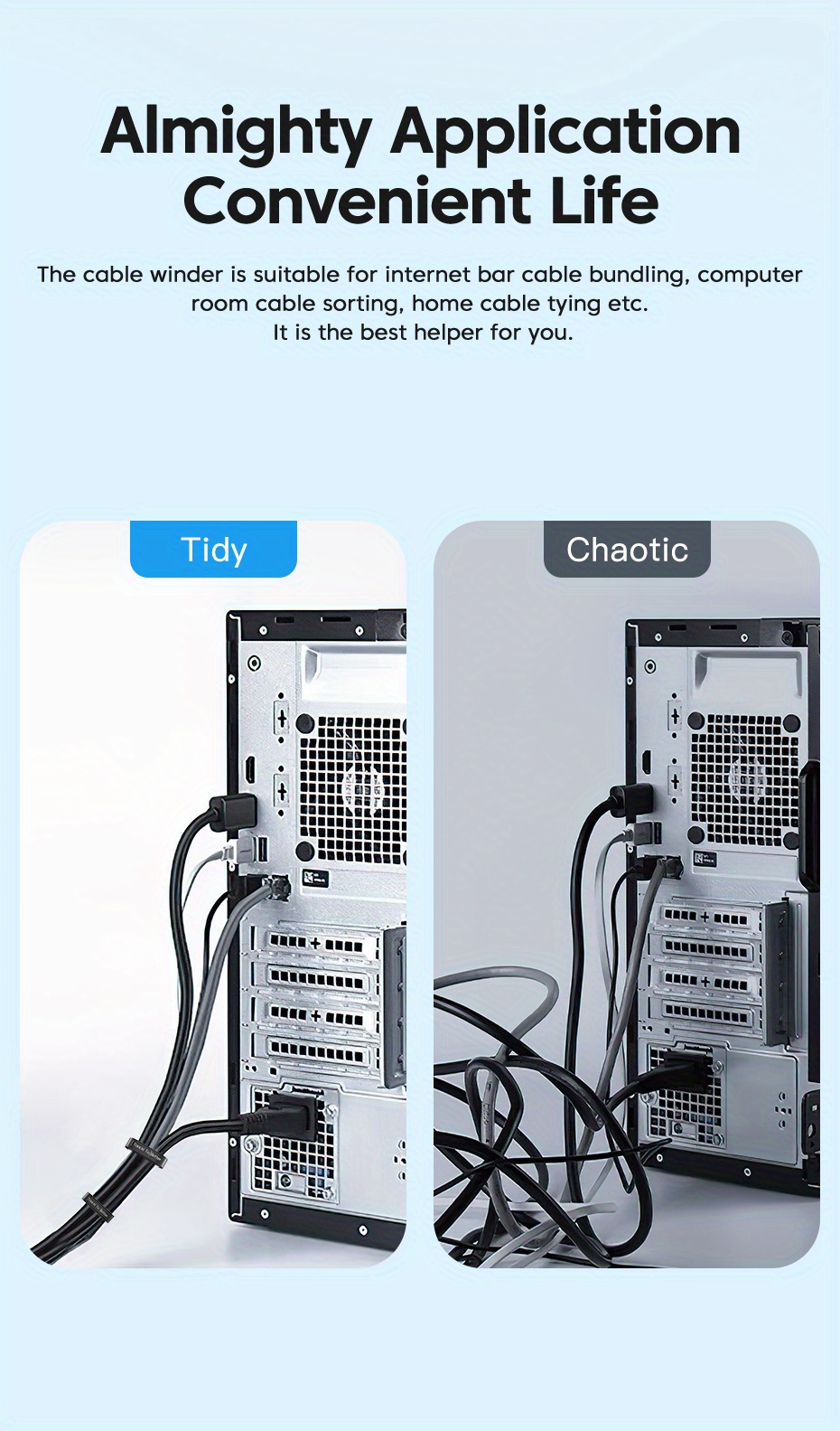 Cable Organizer Cable Management Tearable Organizador - Temu