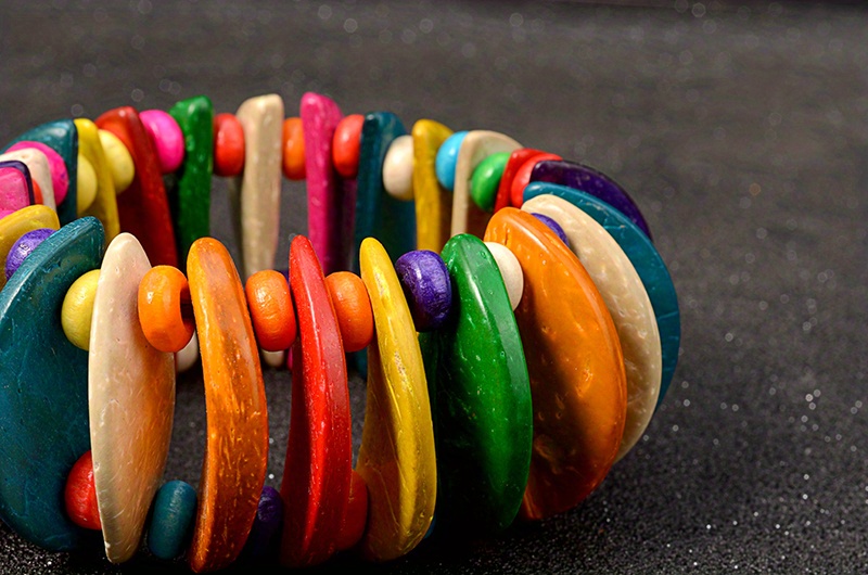 Handmade Colorful Semicircle Coconut Shell Beads Anklet Boho - Temu ...