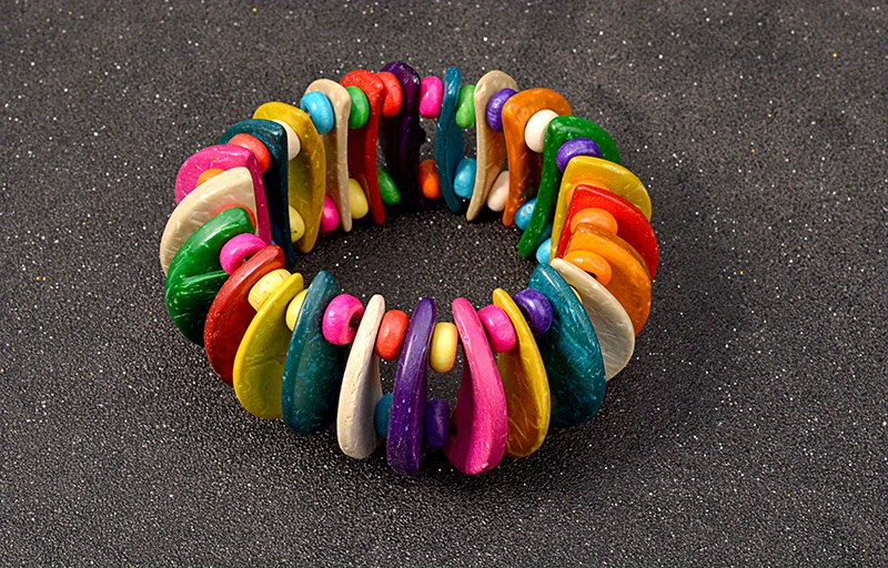 Handmade Colorful Semicircle Coconut Shell Beads Anklet Boho - Temu ...