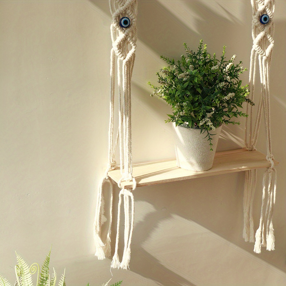 Bohemian Handmade Woven Wooden Stick Flower Pot Shelf Simple - Temu