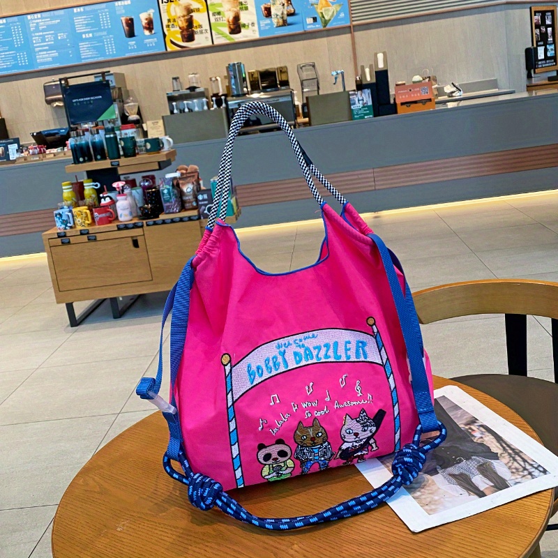Cute Animals Printed Large Capacity Tote Bag Nylon Durable - Temu ...