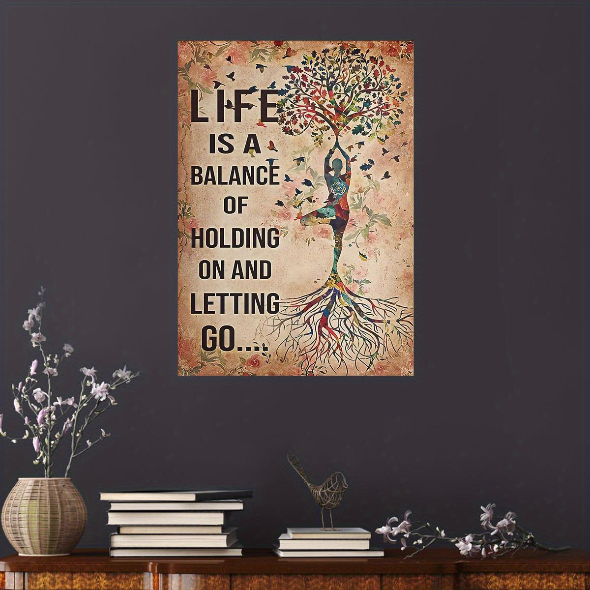 Positive Quotes Yoga Wall Decor Poster Lift A Balance - Temu New Zealand