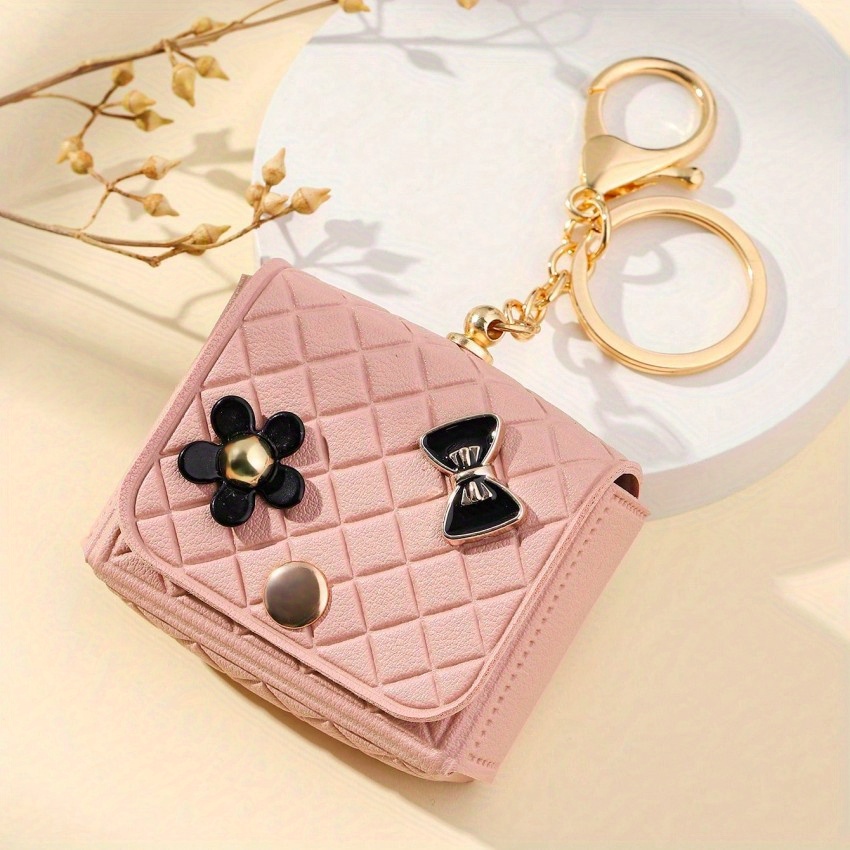 Cute Flower Coin Purse Keychain Id Card Holder Bag Backpack - Temu ...