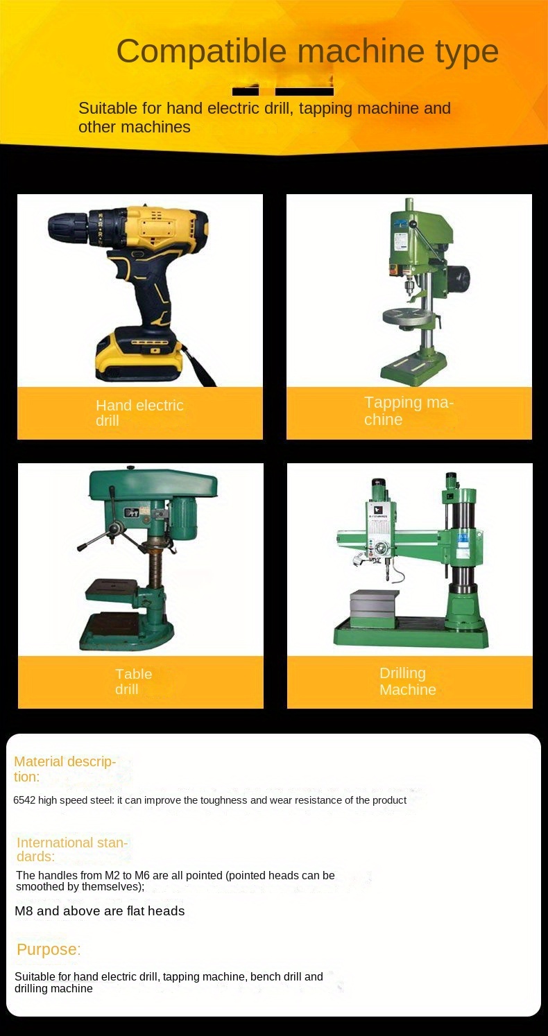 Hand Drill Tap Tapping Large Full Hexagonal Handle Machine - Temu New ...