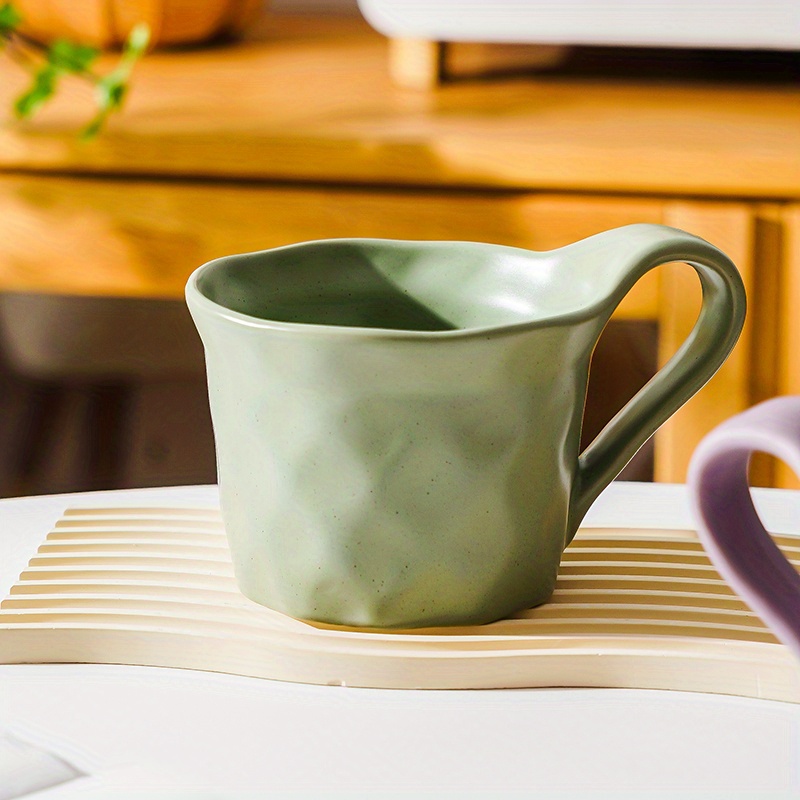 Irregular Coffee Mug Minimalist Porcelain Coffee Cups Solid - Temu ...