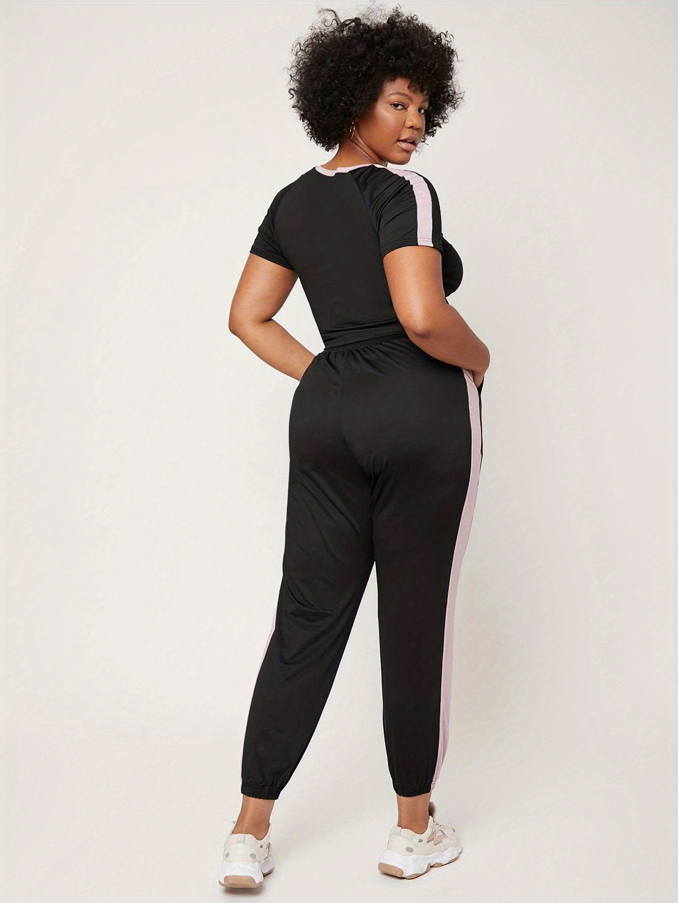 plus size sports outfits two piece set women's plus - {region_name}