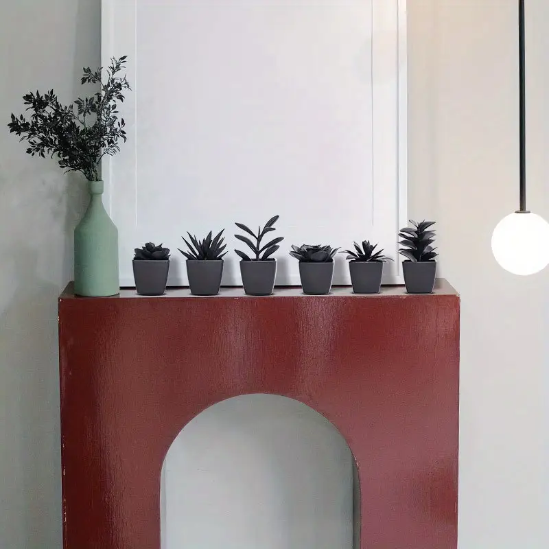 6個セットのシミュレーション多肉植物小鉢植物の組み合わせ ホームホテル リビン デスクトップ装飾鉢植え レーション Temu Japan