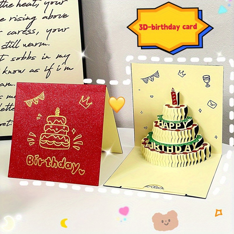 3d Pop Birthday Cards Led Light Birthday Cake Cards Musical - Temu Canada