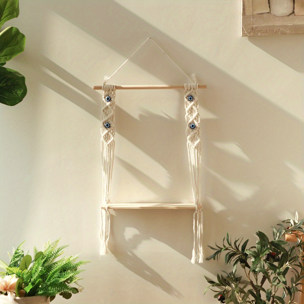 Bohemian Handmade Woven Wooden Stick Flower Pot Shelf Simple - Temu