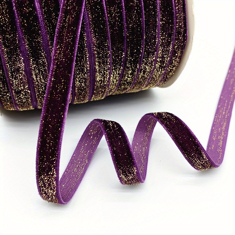 1 Yard Golden Silvery Wire Velvet Ribbon Wedding Party - Temu