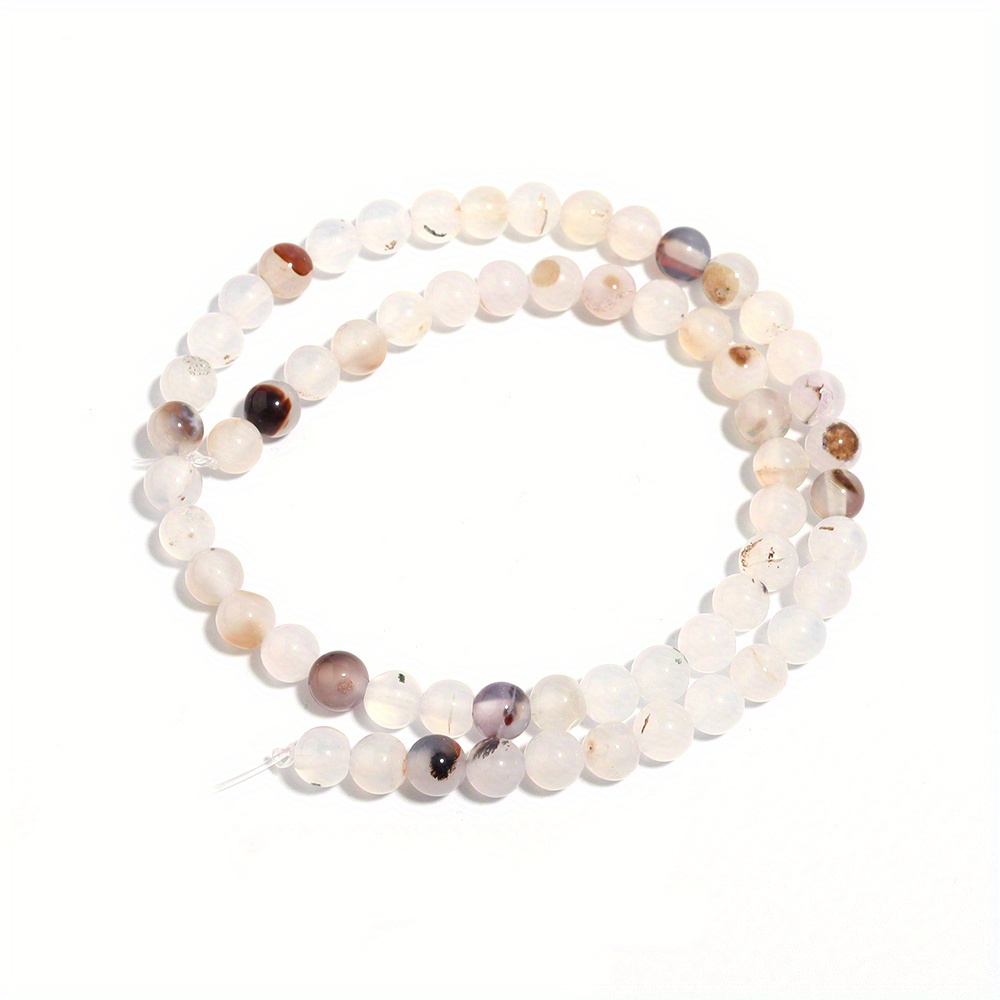 1strand Natural Black White Floral Agate Loose Beads Jewelry - Temu Germany